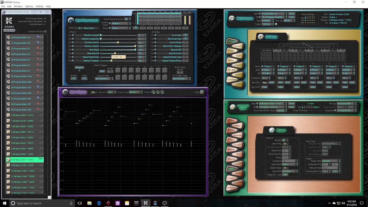 KARMA Kronos RTC Model BL1 - Bass/Lead 1 - YouTube