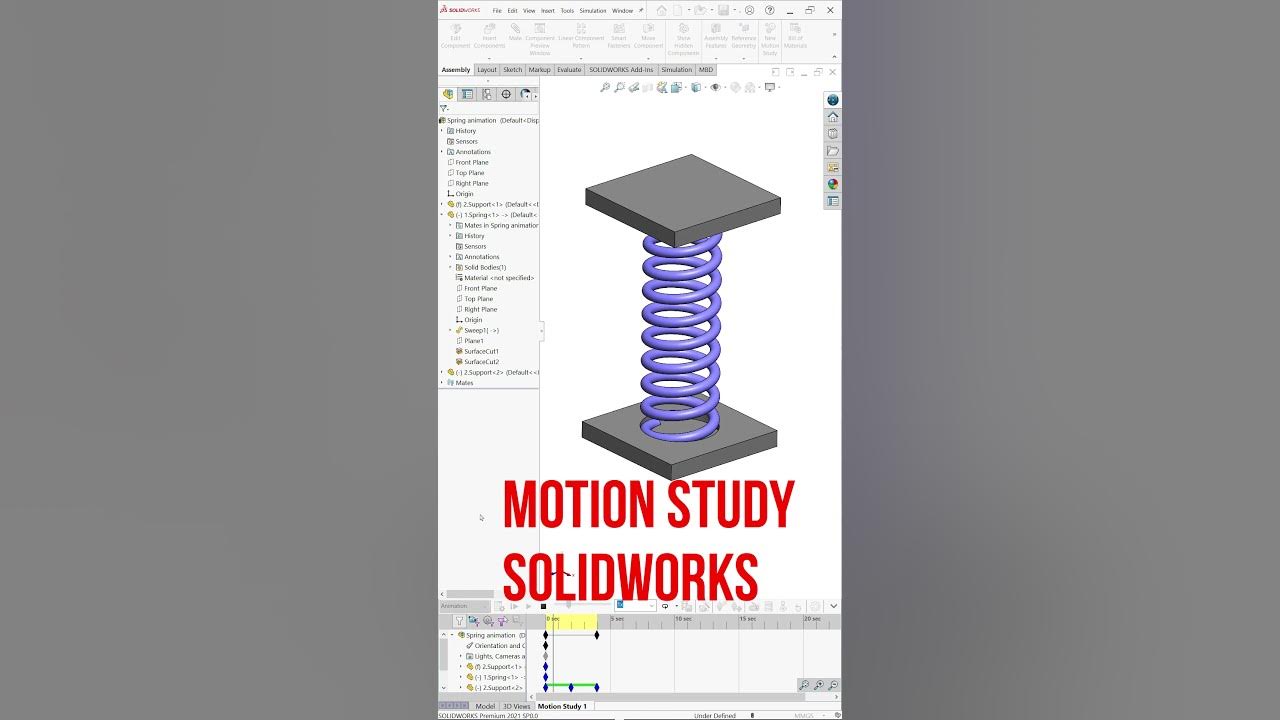 Spring Motion Study in SolidWorks - YouTube