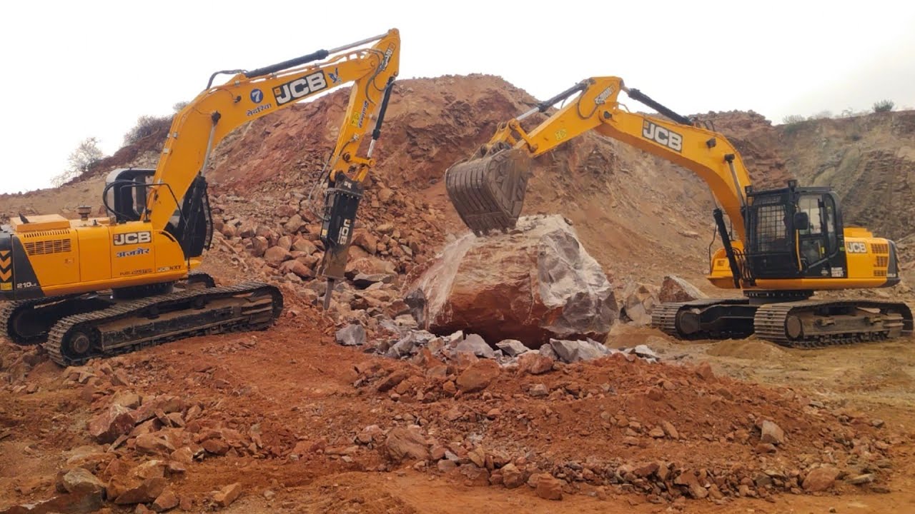JCB NXT 210LC Breaker With JCB 225LCM Bucket Full Video... - YouTube