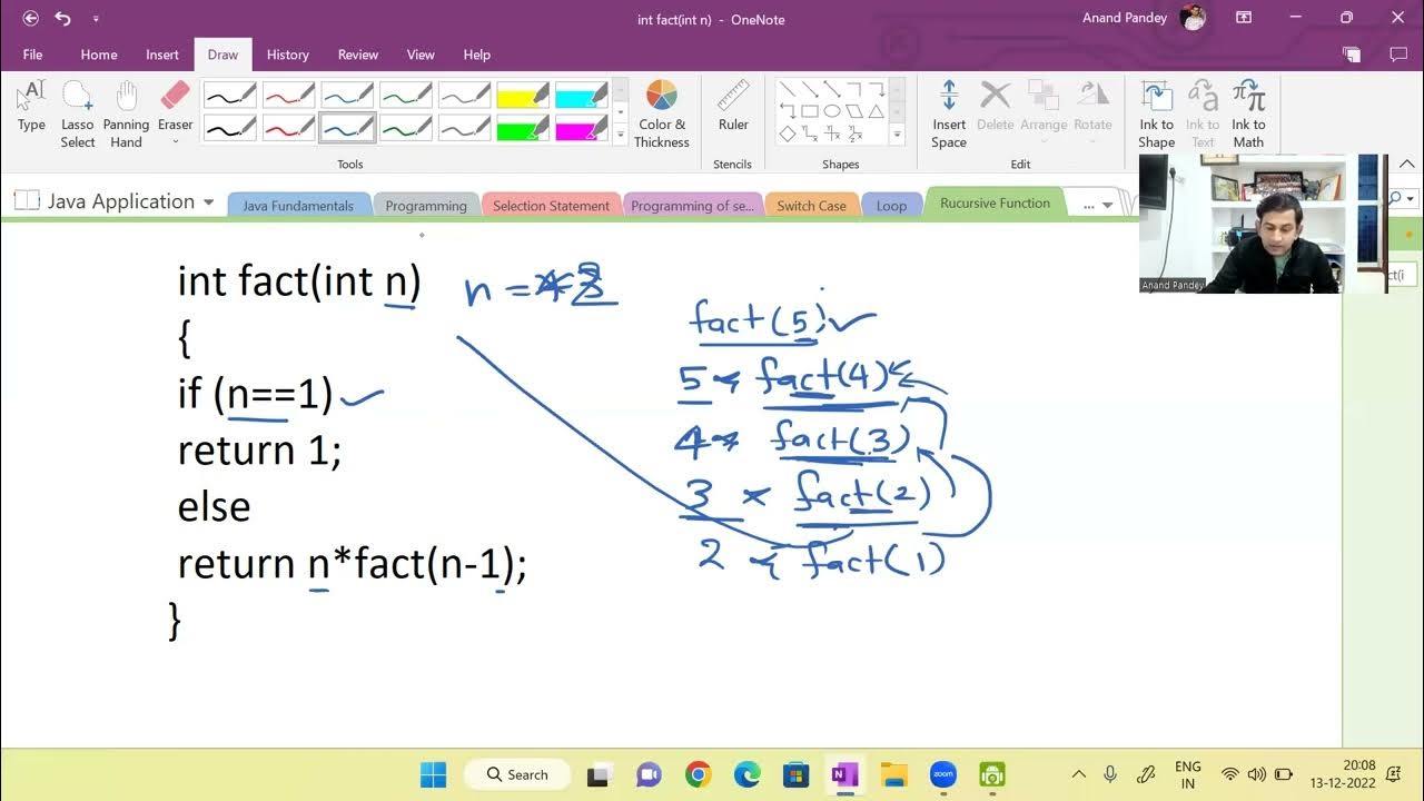 Recursive Function To return Factorial of a Number - YouTube
