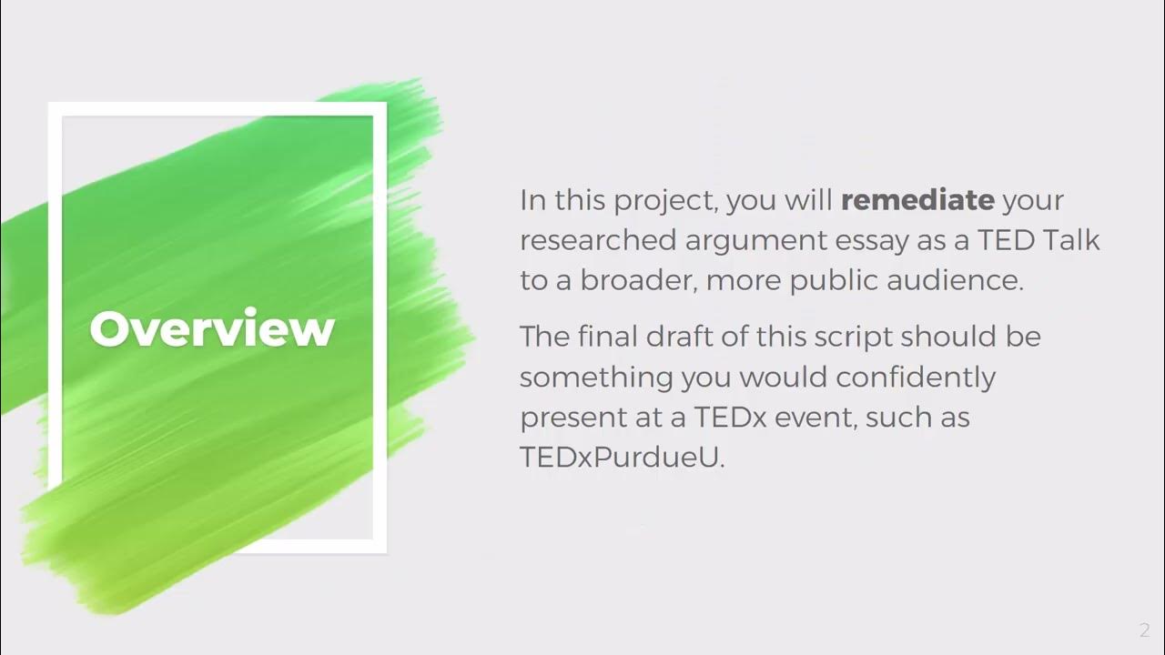 Introduction to the TED Talk Script & Reflective Essay - YouTube