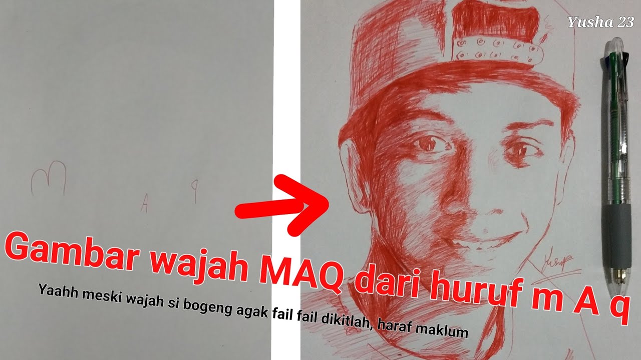Gambar wajah Mukhlis (MAQ) yang pas-pasan dari tulisan m, A, q - YouTube