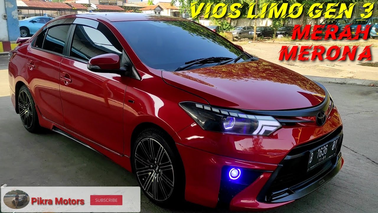 vios limo modifikasi Merah Merona - YouTube