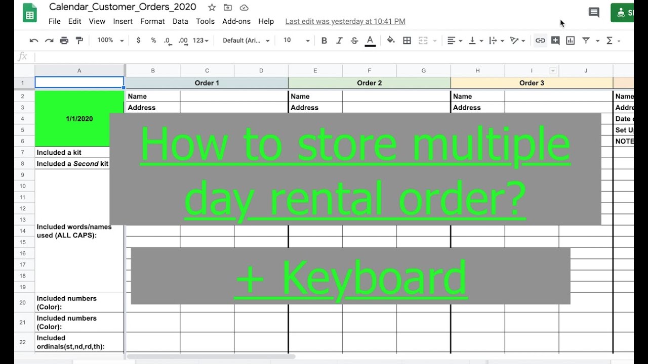 How To Store Customer Orders and Multiple Day Orders into Calendar ...