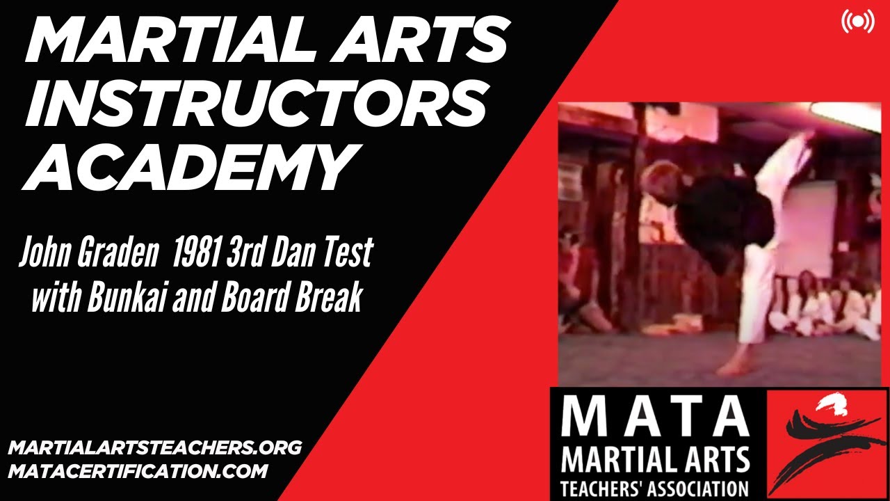 John Graden 3rd Dan Test with Bunkai and Board Break - YouTube