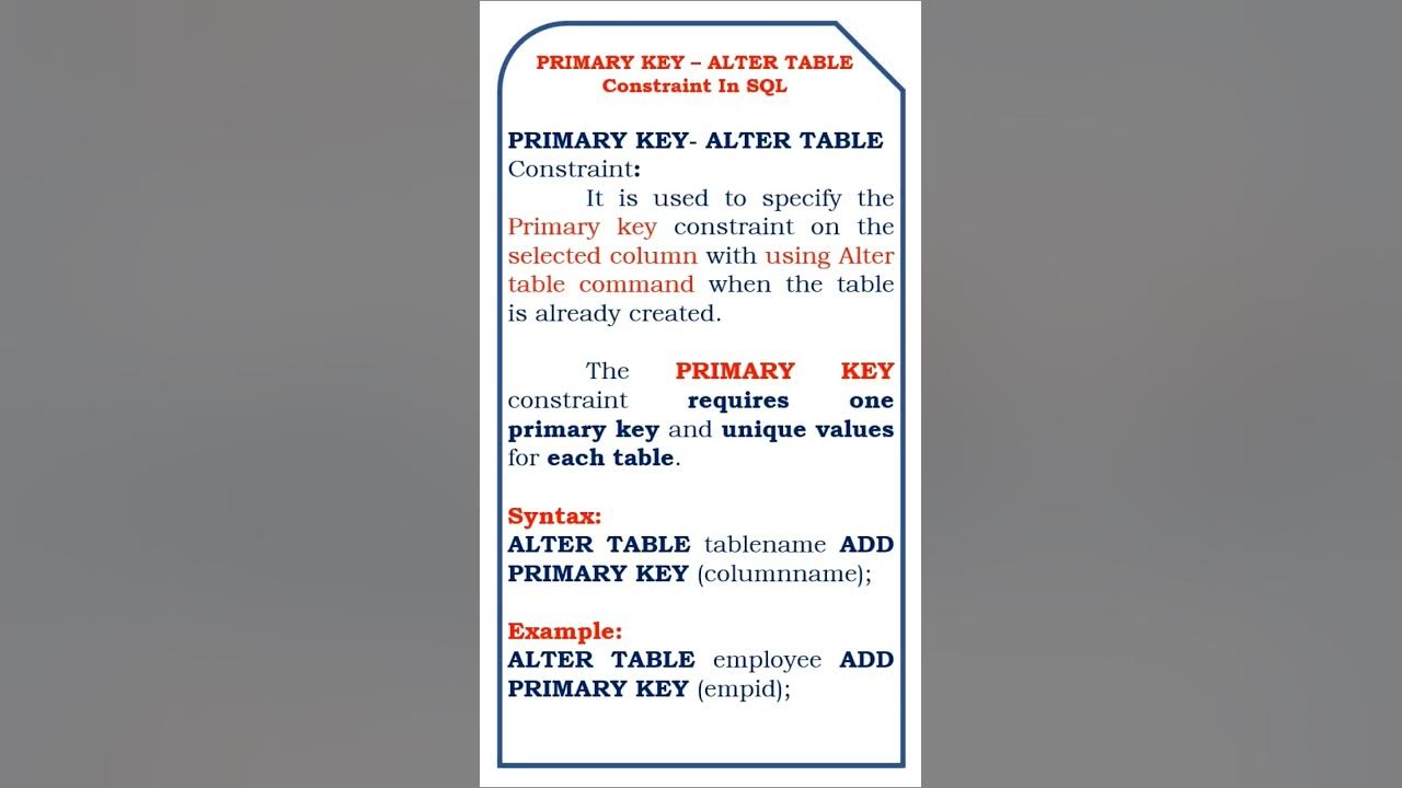 Primary Key Adding Existing Table In Sql Class Mvc Coding Aspnet Aspnetmvc Currentaffair