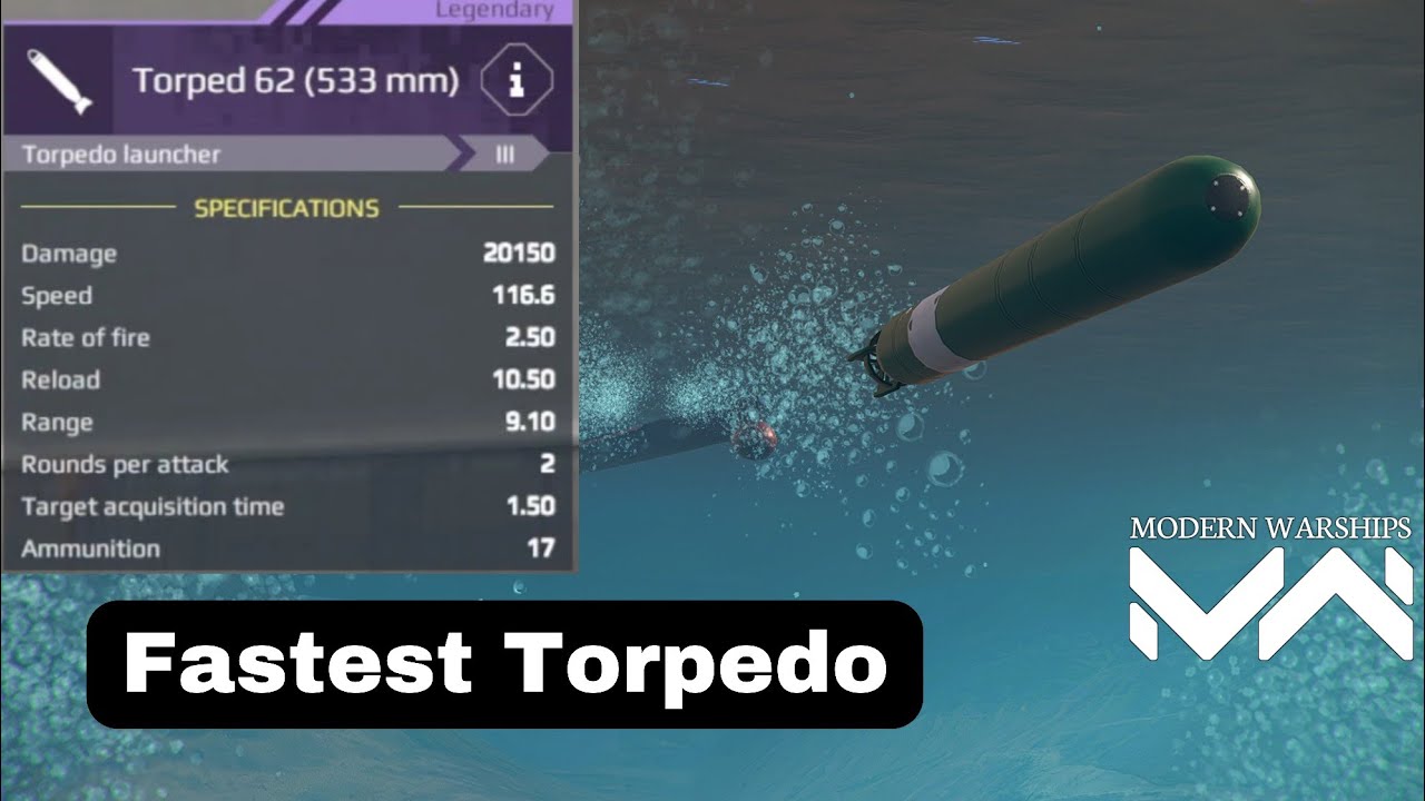 Modern Warships Torped 62 (533 mm) - New Gacha Torpedo - YouTube