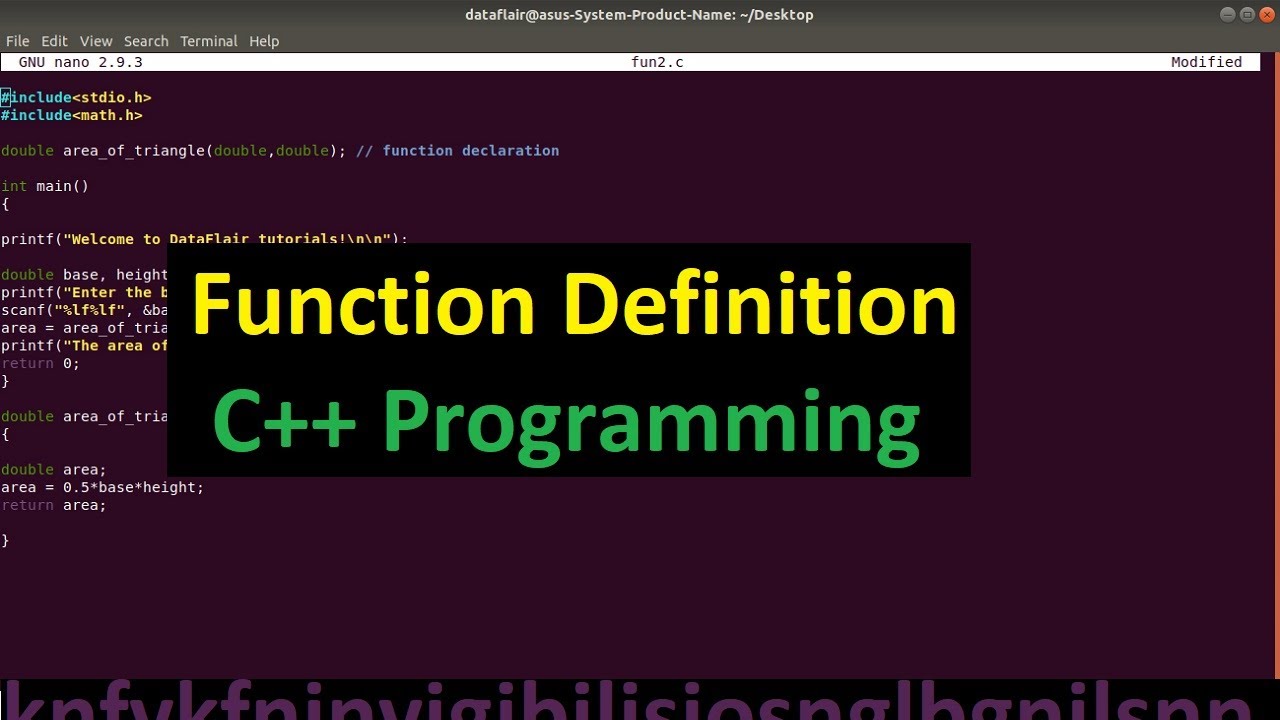 Function Definition In C With Examples By Muhammad Yousif YouTube Function Definition In C With Examples By Muhammad Yousif YouTube