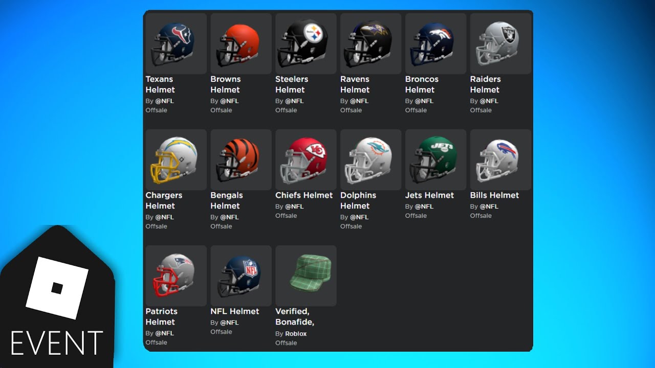 [FREE ITEMS] ROBLOX NFL EVENT LEAKED ITEMS! (ROBLOX + NFL) - YouTube