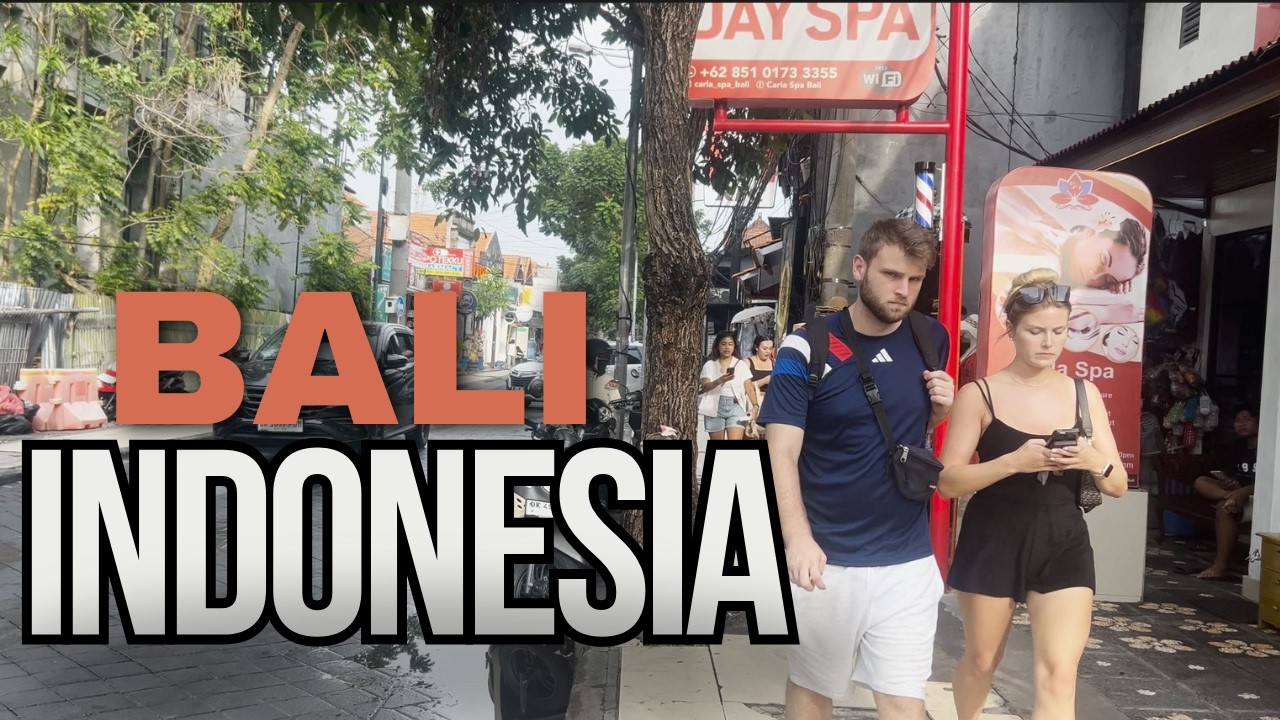 4K Bali Walking Tour: Famous Kuta Street of Bali Indonesia - YouTube