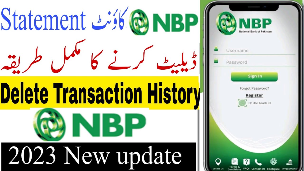 How to Delete transaction History NPB || NBP Bank statement delete ...