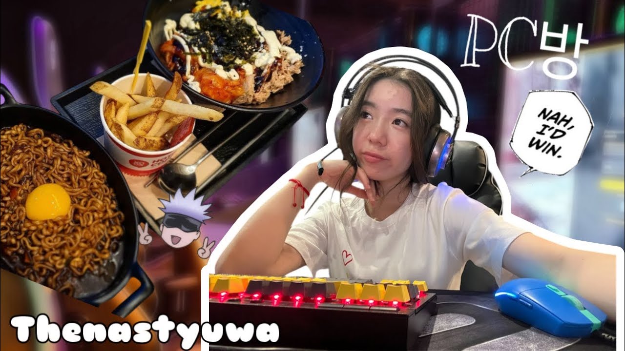 Первый раз в Pc кафе в Корее можно есть прямо здесь🤯 друг учит меня