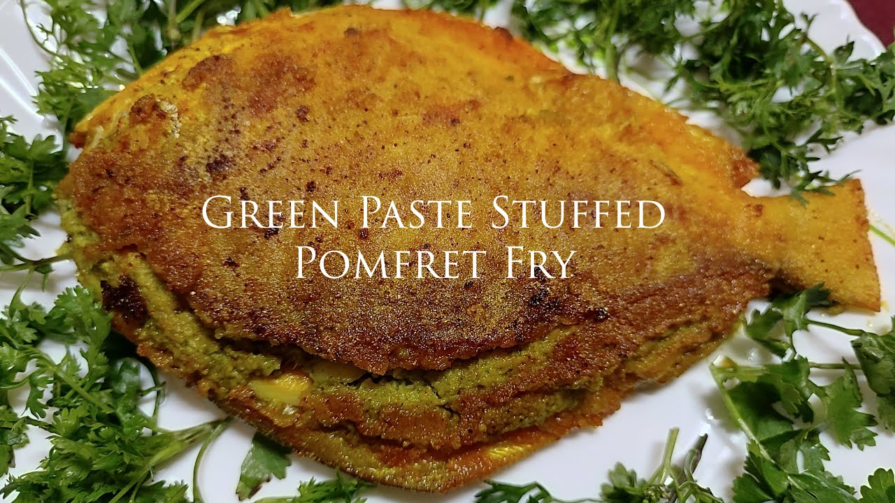 Green Paste Stuffed Pomfret Fry | Pomfret Fry | Pomfret Recipe | Simple ...
