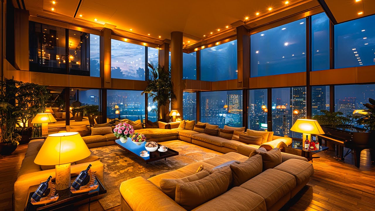 Relax to Jazz in a Gorgeous High-Rise Apartment in the USA with City ...