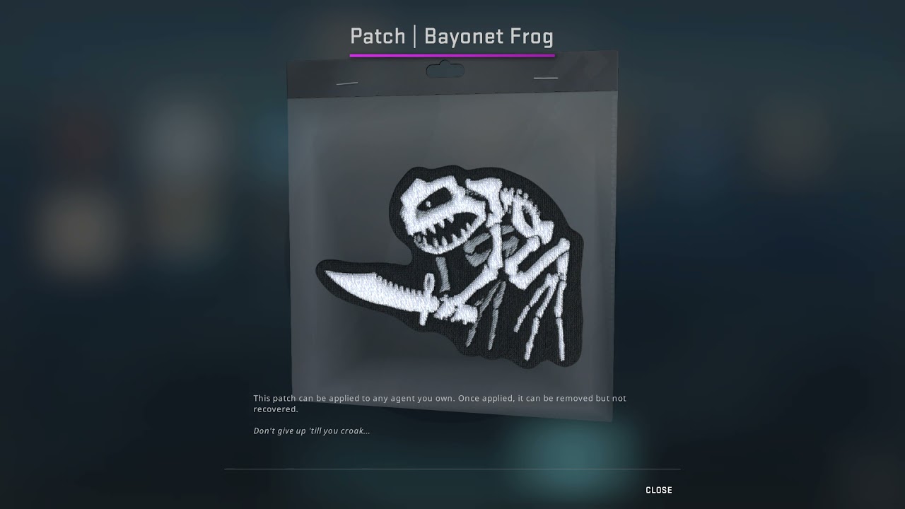 CSGO Patch Bayonet Frog - Operation Riptide Patch Collection - YouTube