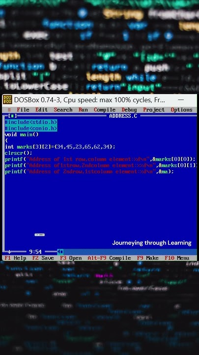 C Program To Demonstrate Memeory Representation Of A 2d Array Short