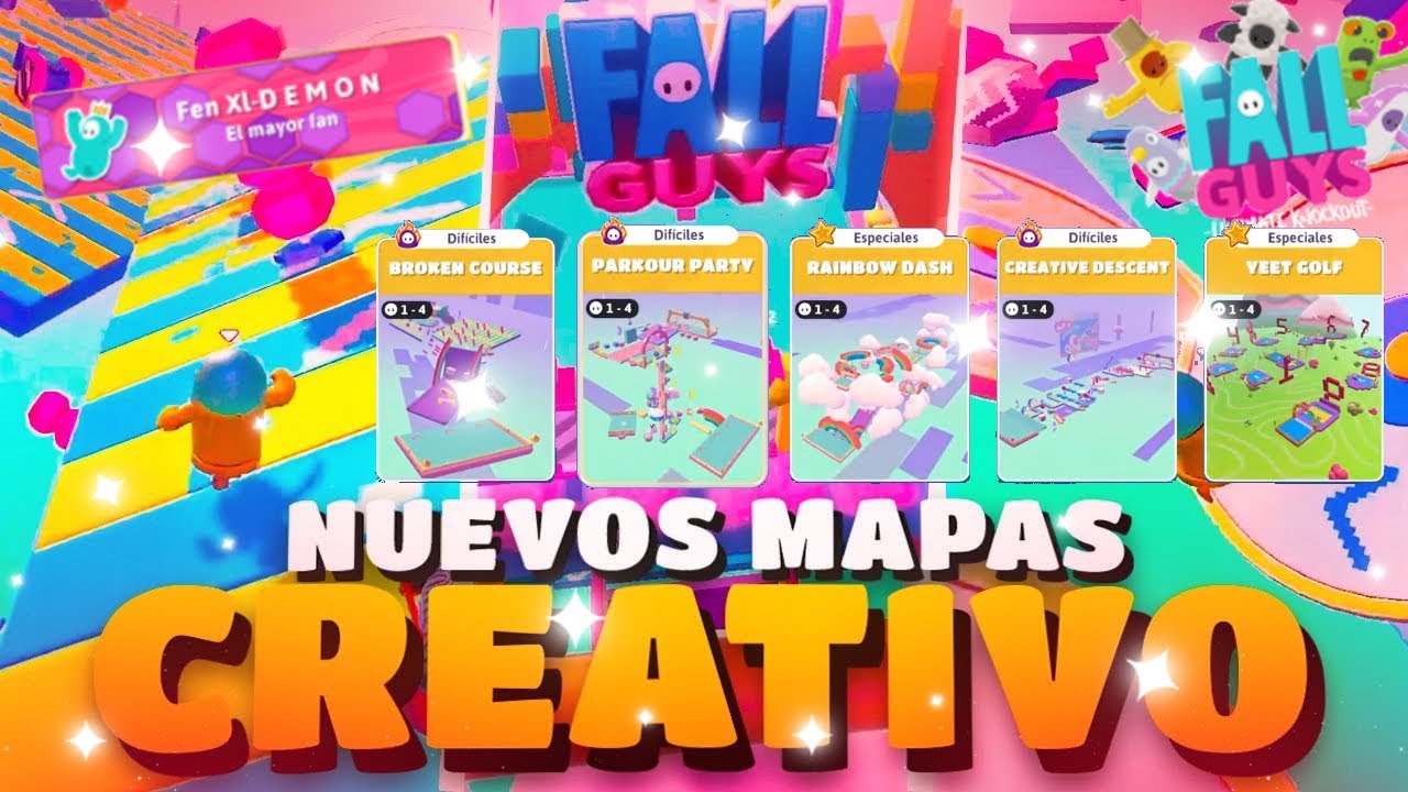 COMPLETANDO 🎮 NUEVOS MAPAS PUBLICOS DE CREATIVO 💪🏻EN FALL GUYS👑 - YouTube