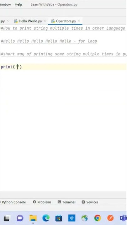String Operators in python | Learn with Baba - YouTube
