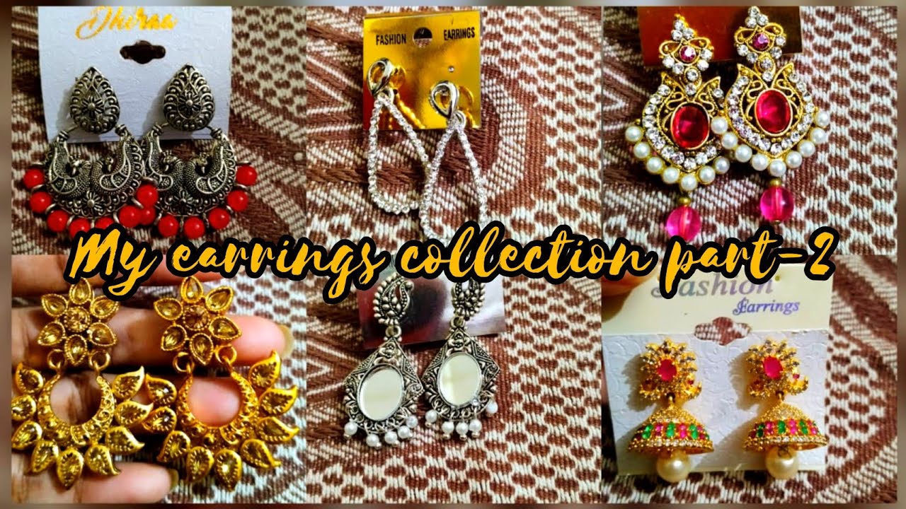 my earring collection part-2|super earring collections|beautiful ...