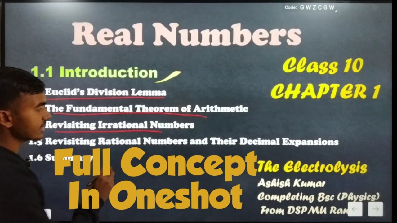 Real Number Class 10 Chapter 1 Maths Introductory Video By Ashish Sir ...