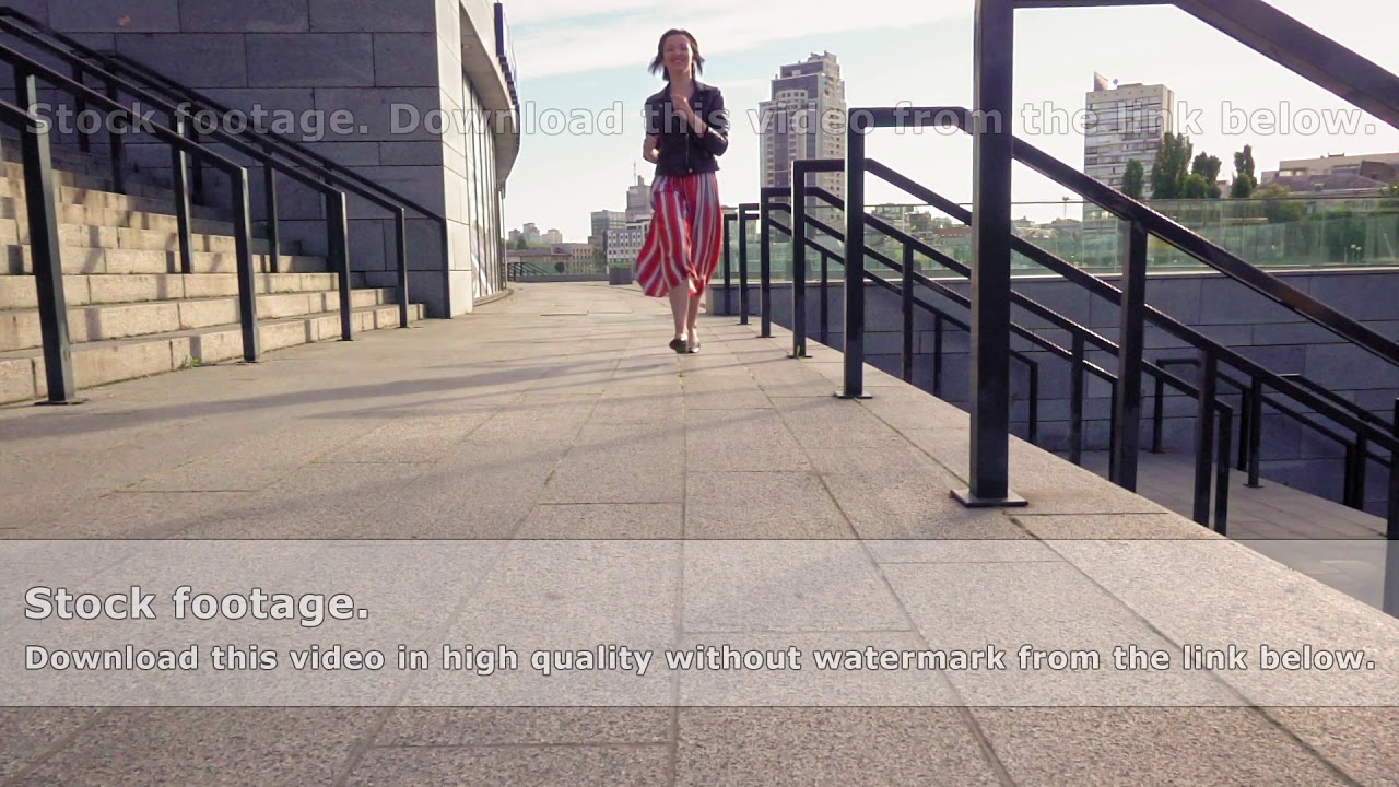 Beautiful young woman running slow motion outdoor - YouTube