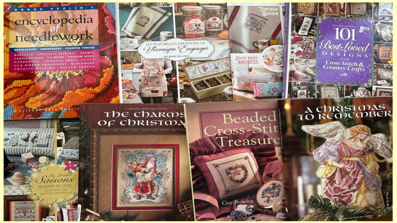 Cross stitch stash 8. Books and magazines for cross stitching. - YouTube