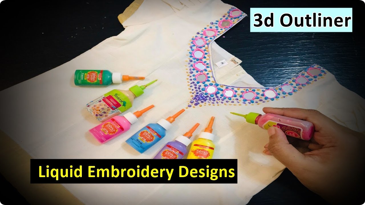 Liquid Embroidery Designs / 3d outliner design / fabric painitng Design ...