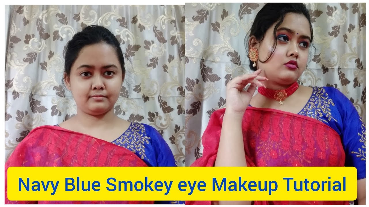 Navy Blue Smokey Eye Makeup Tutorial Full Face Tutorial Youtube