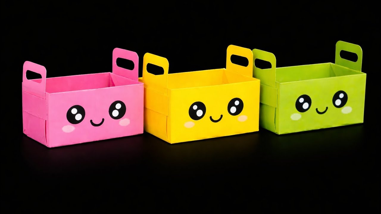 DIY Cute Origami Organizer - How to make a Paper Organizer - YouTube