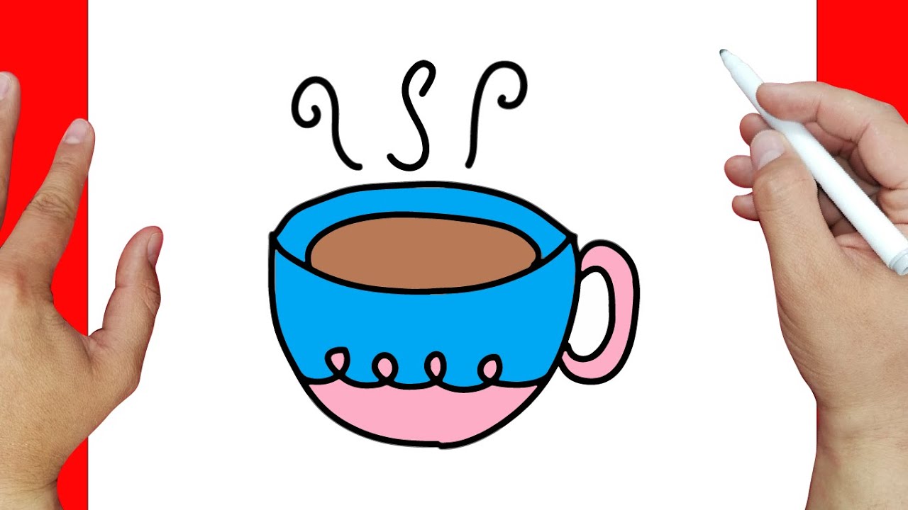 How to draw coffee step by step - YouTube