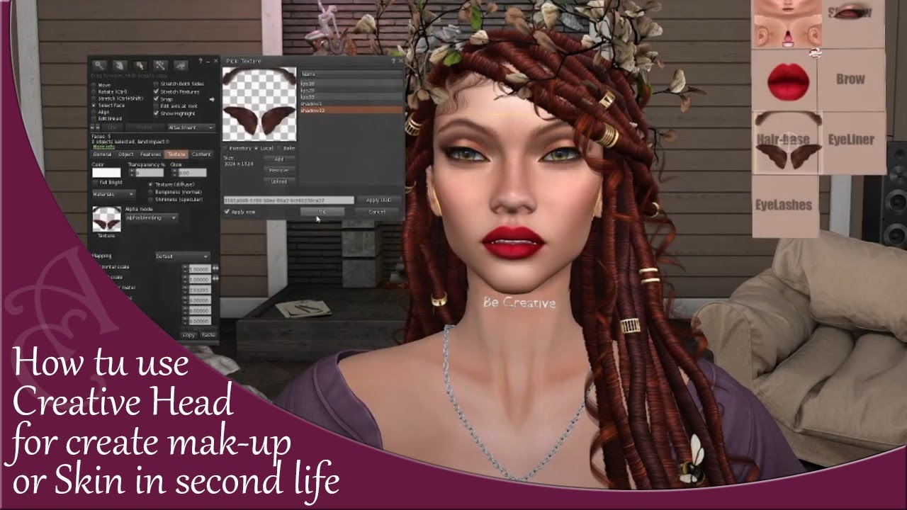 How to use Creative Head for create mak-up or skin in second life ...