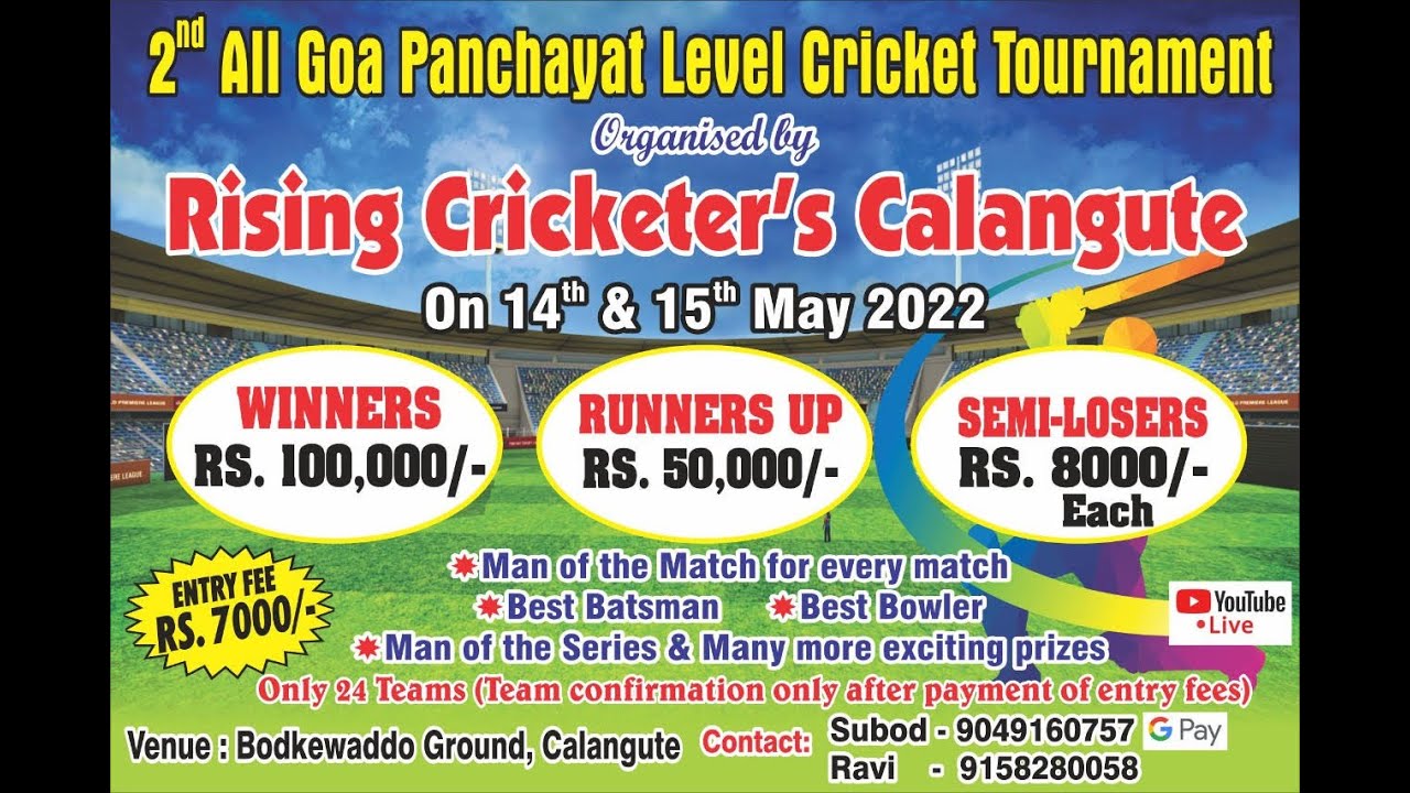 Rising Crickters Calangute 2022 || 2 nd All Goa Panchayant Level ...