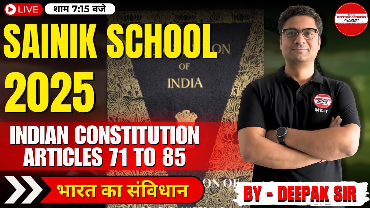 Indian Constitution Articles 71 to 85 G.K Class | Sainik School Class ...