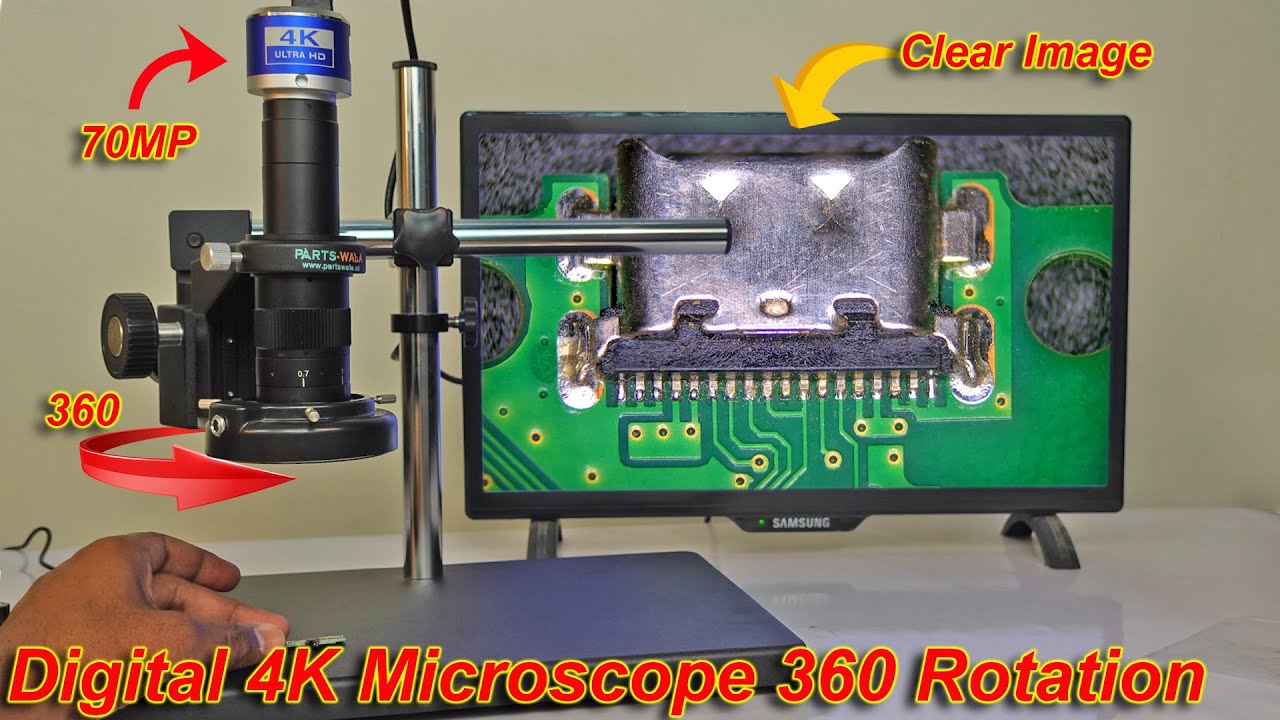 Digital 4K Microscope With 360 Rotation Stand for Mobile Phe Repairing ...