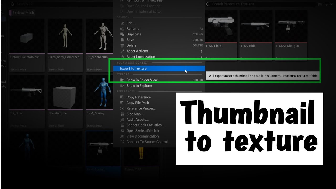 Creating An Unreal Editor Asset Button Export Thumbnails To Texture