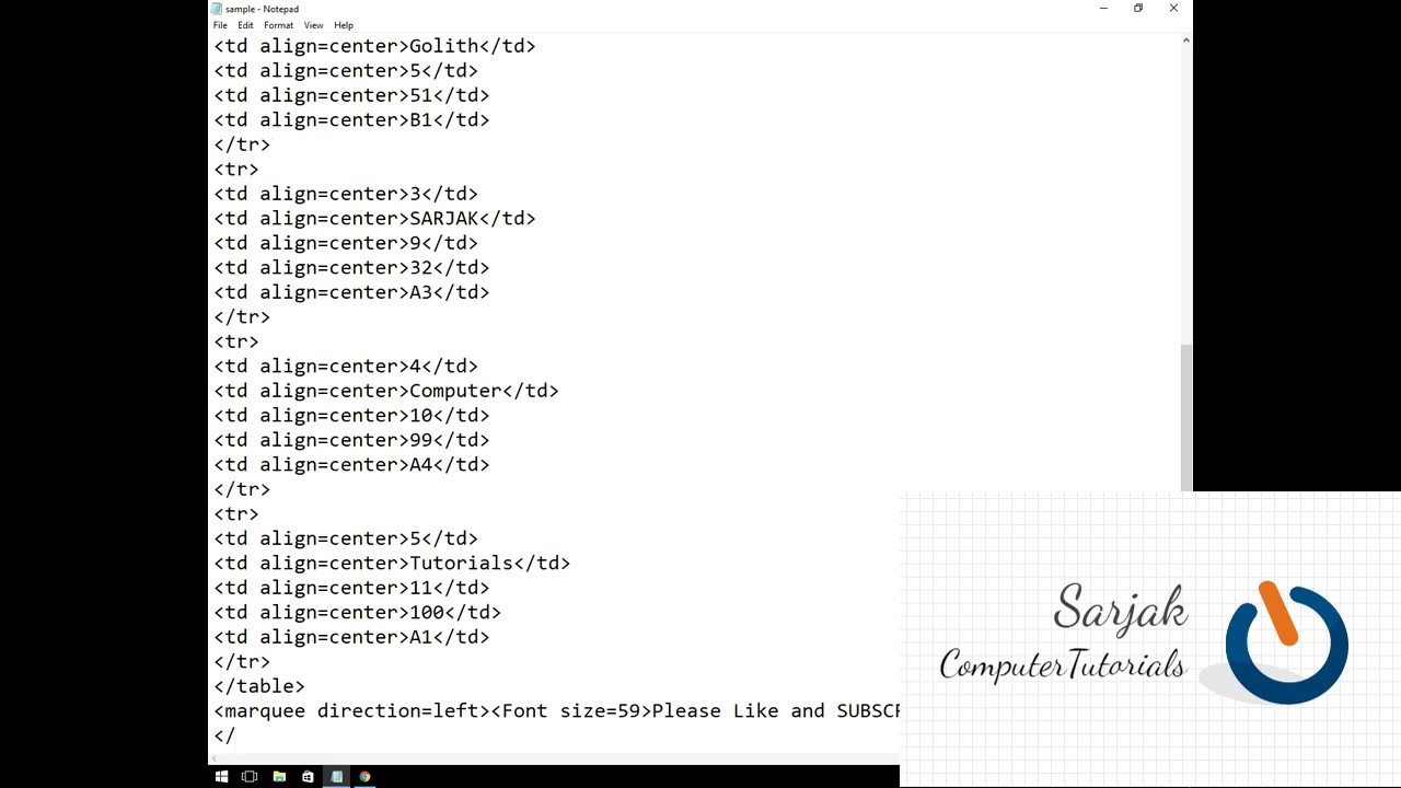HTML Table format (easy for starters) - YouTube