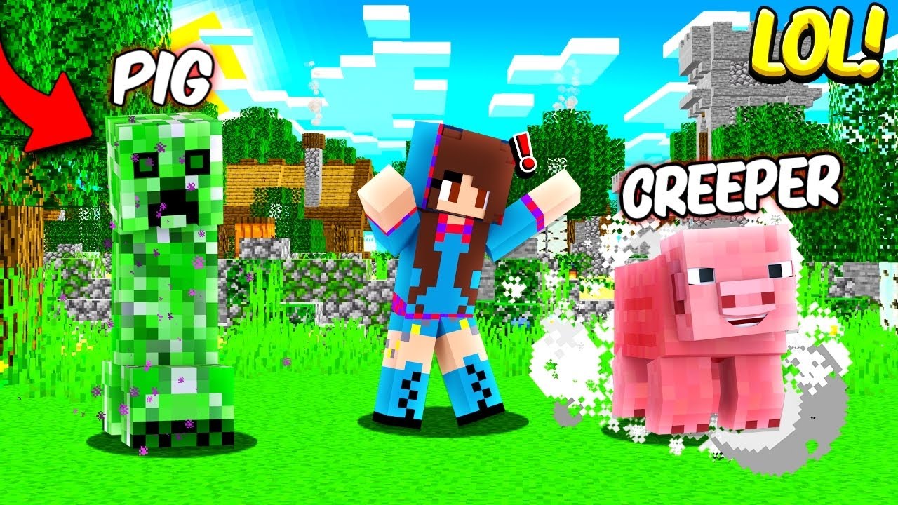 I Fooled This Girl by Swapping PIG and CREEPER in Minecraft... - YouTube