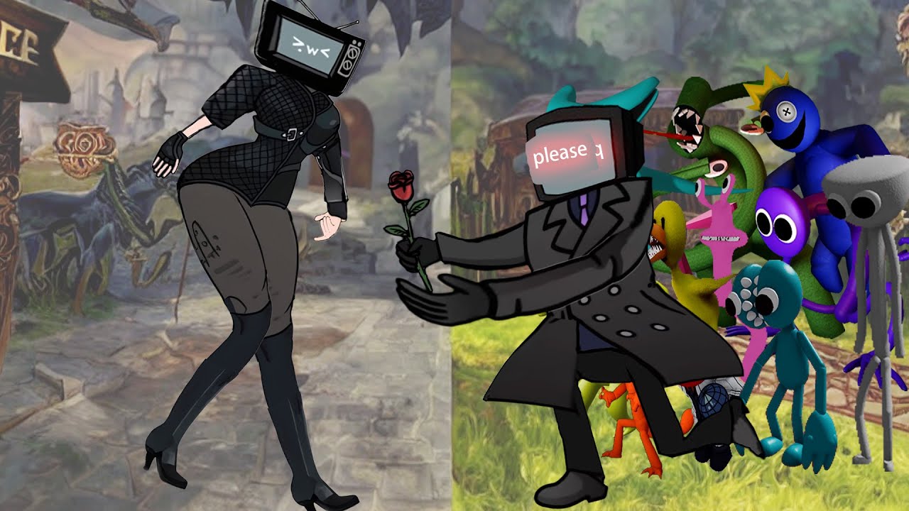 TV Woman x TV Man VS All Rainbow Friends Chapter 2 | FNF Skibidi toilet ...