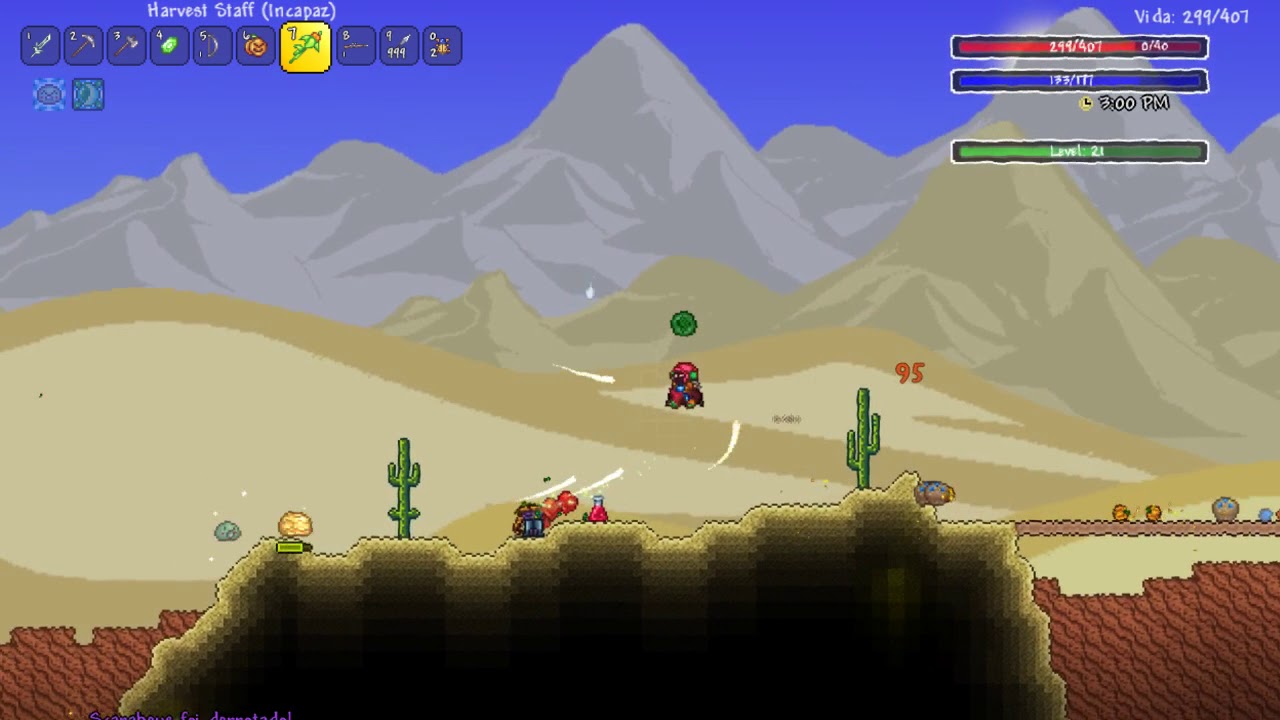 Terraria Pc com mods Ep 3 primeiro BOSS Scarabeus - YouTube