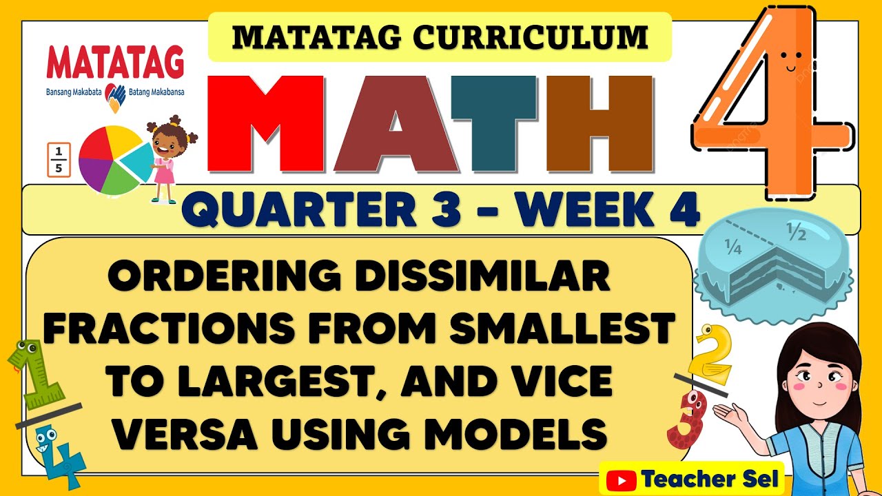 MATH 4 QUARTER 3 WEEK 4 MATATAG - ORDERING DISSIMILAR FRACTIONS USING ...