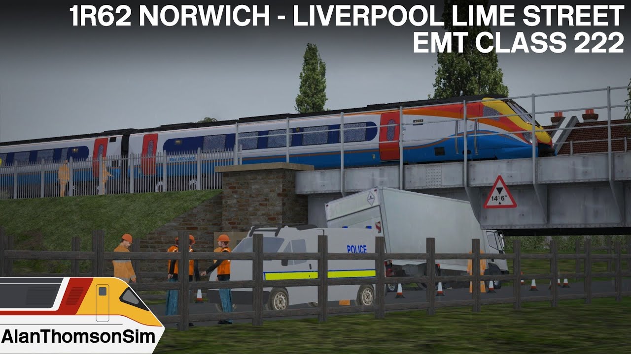 Train Simulator 2020:Class 222 1R62 Norwich Liverpool Lime Street - YouTube