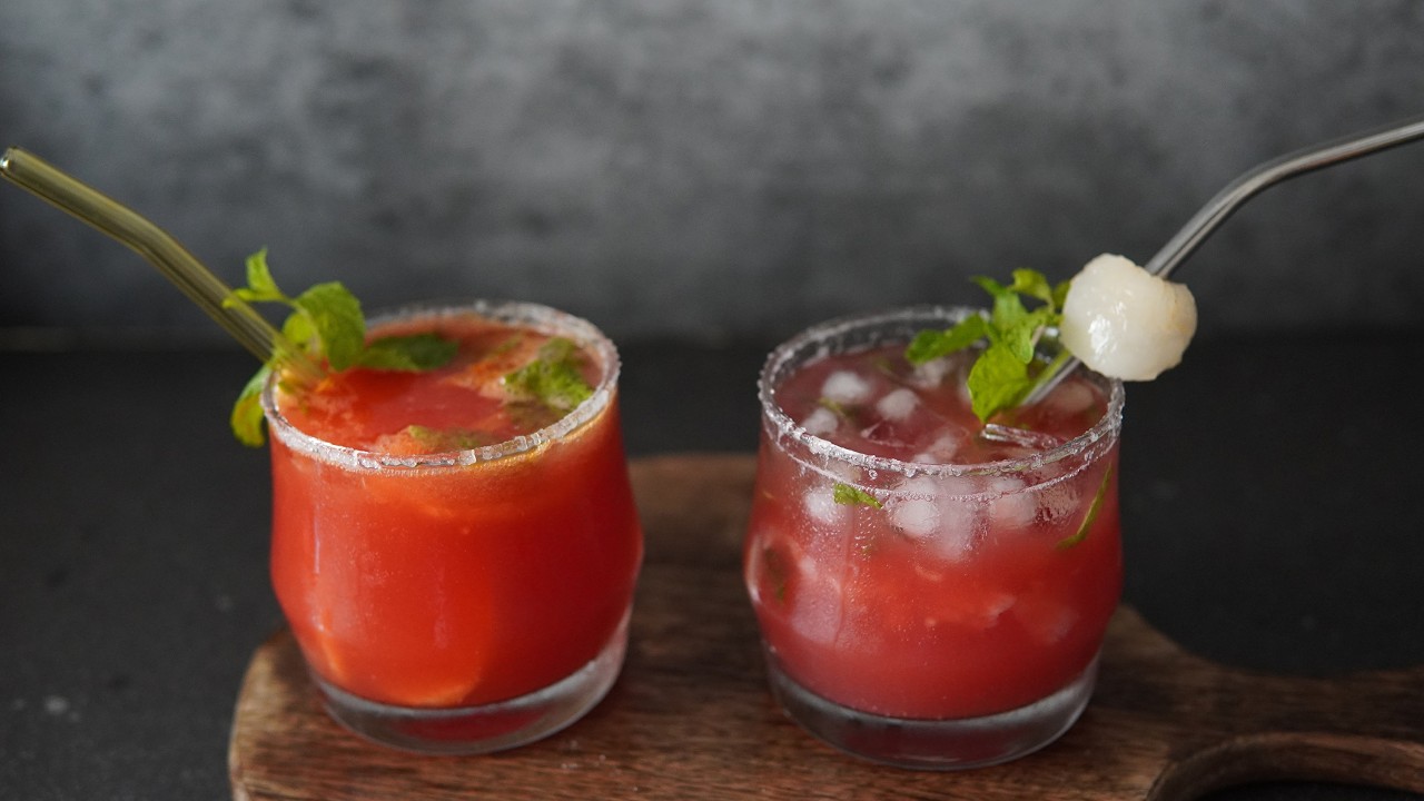 Sunrise Sunset Mocktail | Orange, Lychee, Watermelon Mocktail | 2 ...