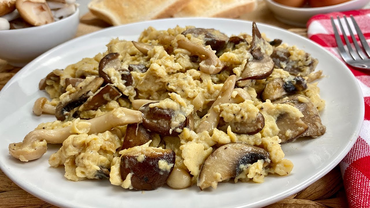 Revuelto de SETAS o huevos revueltos con setas - YouTube