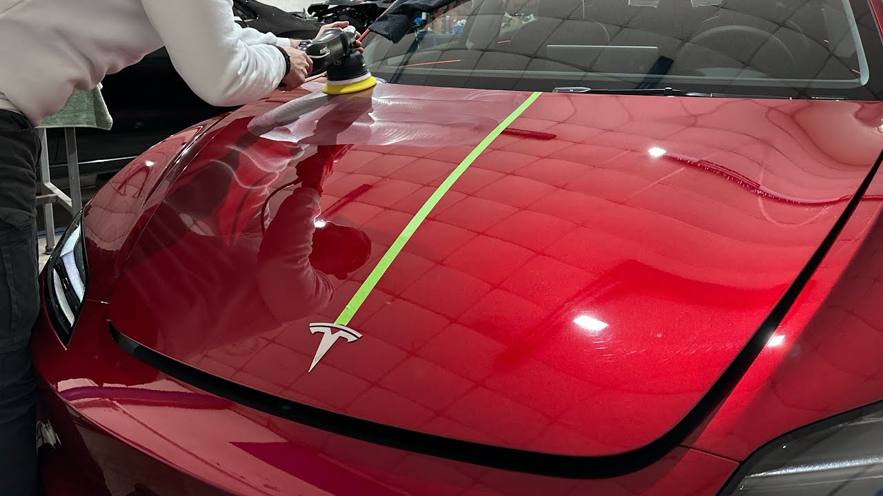 Tesla Model 3 Highland polishing & preparation before ceramic coating ...