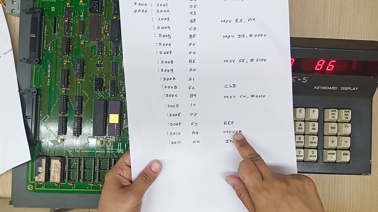 Execution of program on 8086 kit - YouTube