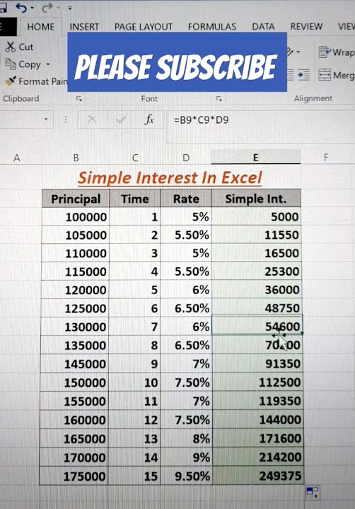 simple interest | simple interest calculation in excel | excel tutoring ...
