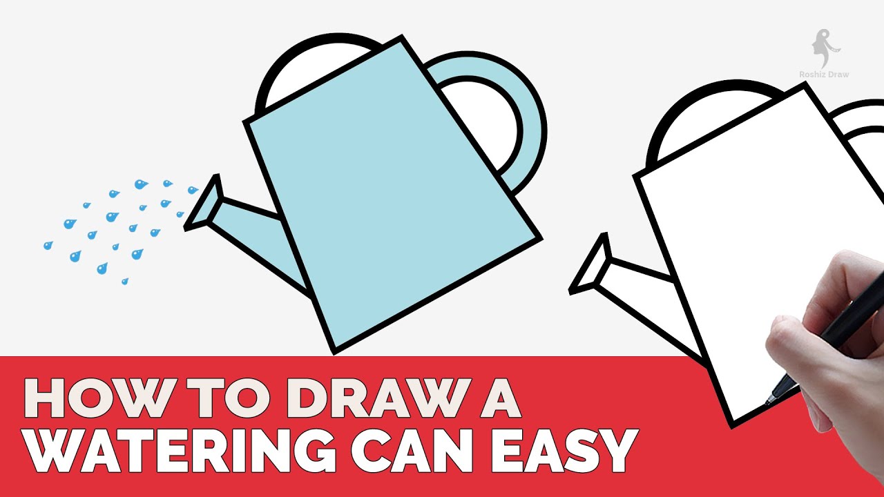 HOW TO DRAW A WATERING CAN EASY - YouTube