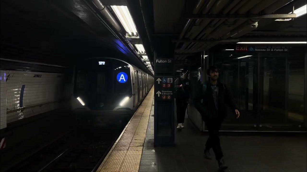 207 St bound R211A A at Fulton St - YouTube