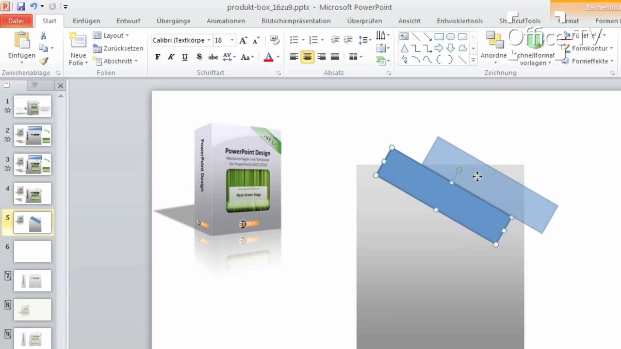 PowerPoint 2010: Eine attraktive 3D-Box anlegen (2) - YouTube