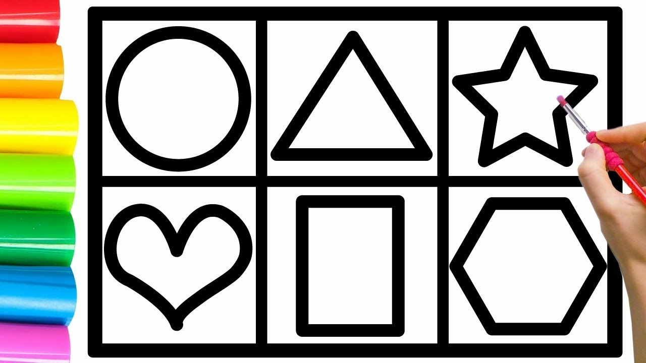 How to Draw Shapes - Colouring For Kids &Toddlers || Drawing, Painting ...